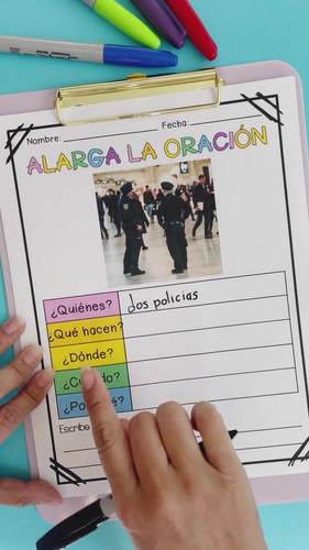 Alarga la Oración en Google Slides | Complete the sentence in Spanish