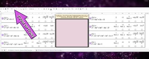 PIXEL ART: Solve Polynomial Equations "Find ALL Zeros" L6 DISTANCE LEARNING
