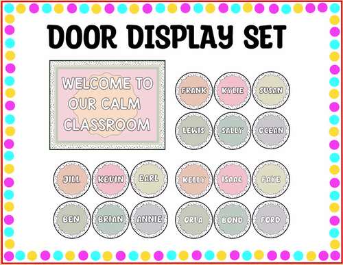 Printable Boho Neutral Farmhouse Classroom Door Decor Set, Welcome Posters