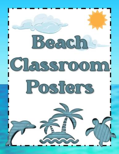 Beach Classroom Posters-Rustic Theme by Cindy's Treasures | TPT