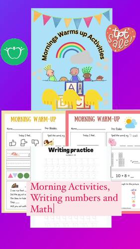 MORNINGS WARMS UP ACTIVITIES FOR KINDERGARTEN AND 1ST GRADE- NUMBERS ...