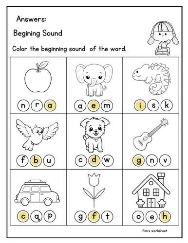 Beginning Sounds Worksheets | 15 Phonics Activities with Answer Key ...