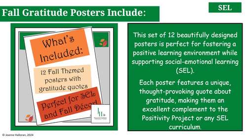Fall & Thanksgiving Gratitude Posters – Social-Emotional Learning ...