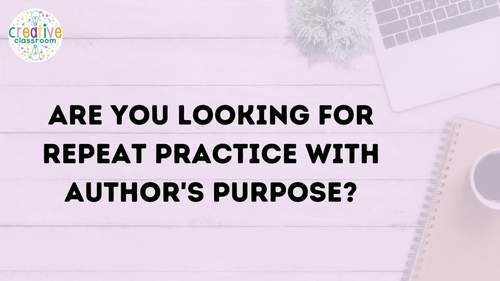 Author's Purpose Quiz Worksheets Task Cards Middle School Reading ...