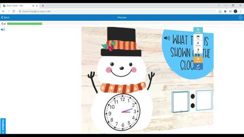 Winter Telling Time to the Nearest Minute Boom Cards | TpT