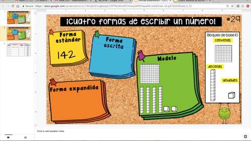 Place Value in Spanish for Google Classroom - Valor posicional - Base ...