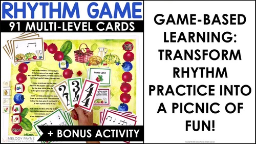 Music Rhythm Flashcards Game - Picnic Rhythm Cards & Activities for ...