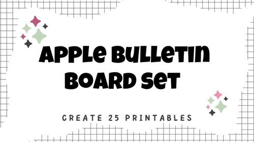 Apple Bulletin Board Letters with Matching Border and Banners | TPT