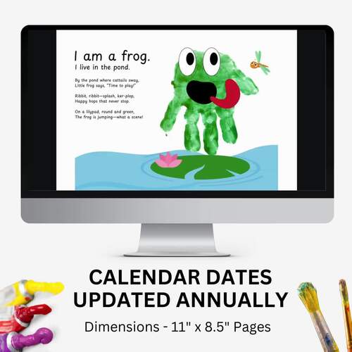 Printable 2026 Animal Handprint Calendar | Student Made Gift | Updated ...