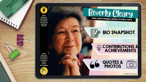 Beverly Cleary LINKtivity® (Digital Biography Activity | Research Activity)