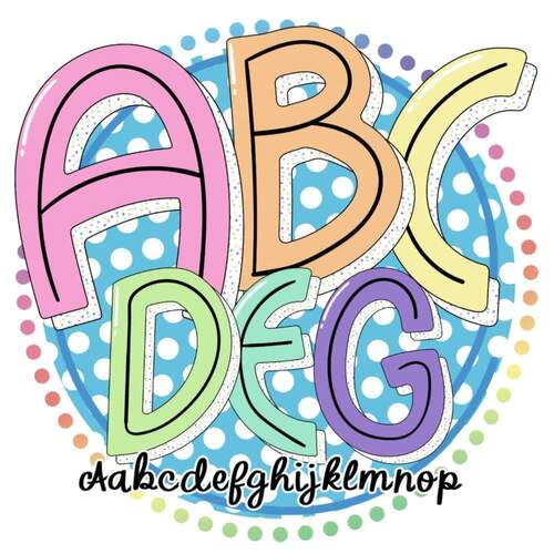 Pastel Alphabet bulletin board letters with background bundle for teachers