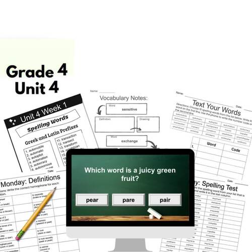 MyView Literacy 4th Grade Unit 4 Spelling & Vocabulary Special Ed