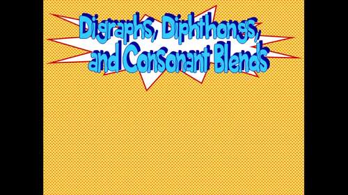 Digraphs, Diphthongs, Consonant Blends PPT with Audio Narration Grades 1-3