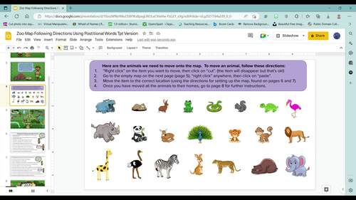 Zoo Map Building Bundle: Following Directions Using Positional Words