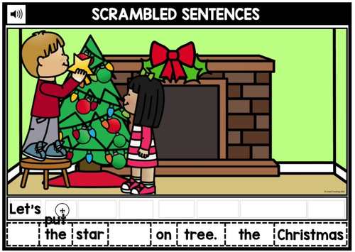 Sentence Scrambles Christmas Boom Cards (Distance Learning) by United ...