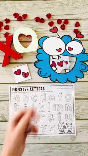 Feed the Love Monster - Matching Uppercase and Lowercase Letters
