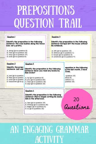 Prepositions Review Question Trail- An Engaging Grammar Acitvity