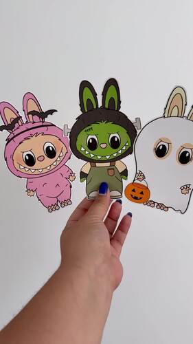 Labubu Inspired Halloween Decor/Printables | Editable & English, French ...