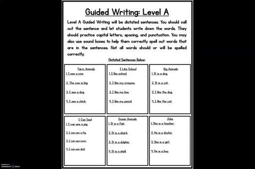 Level A Reading Passages | Word Work | Writing by Julia's Colorful ...