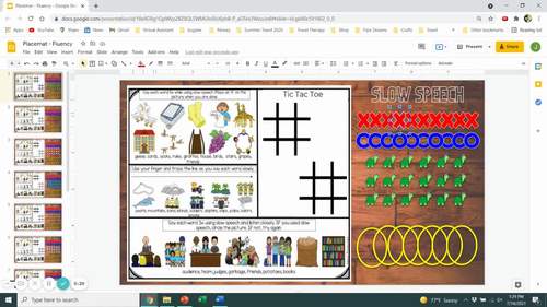 No Prep Google Slides™ Fluency Placemats by Speech Therapy Plans