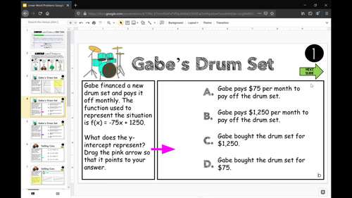 Linear Word Problems Google Slides Activity - Algebra 1 Curriculum