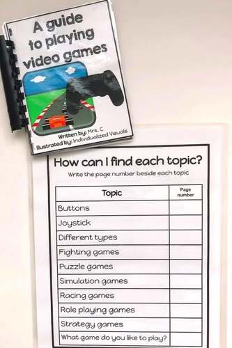 Labelling the Parts of a Book Activity - Video Game Adapted Book for ...