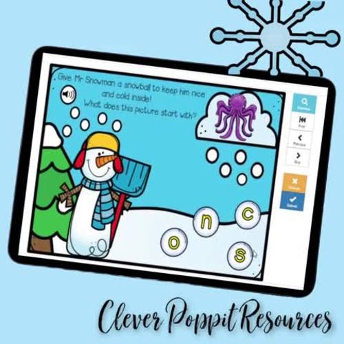 BOOM CARDS Letter-Sound Relationships - Snowman Sounds | TpT