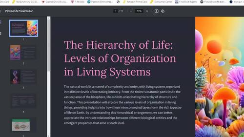 Freshmen Biology Lesson 1.2: Hierarchy of Life PowerPoint Slides, Colorful