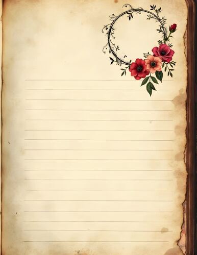 Vintage Floral Letterpress Junk Journal | 25 Printable Blank Lined ...