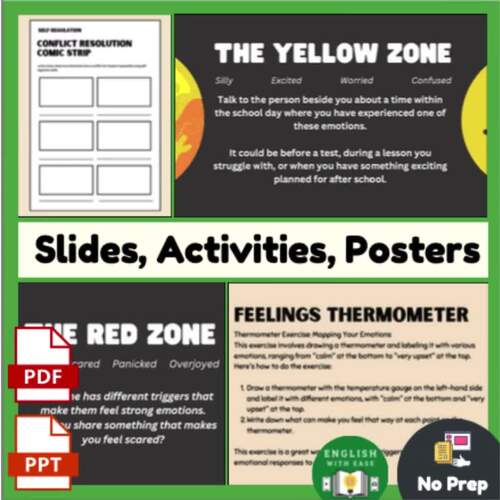 Zones of Regulation Activities: Emotions & Self-Regulation Posters ...