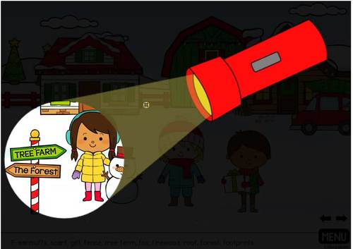 Christmas Speech Therapy Articulation Search BOOM CARDS™ Flashlight ...