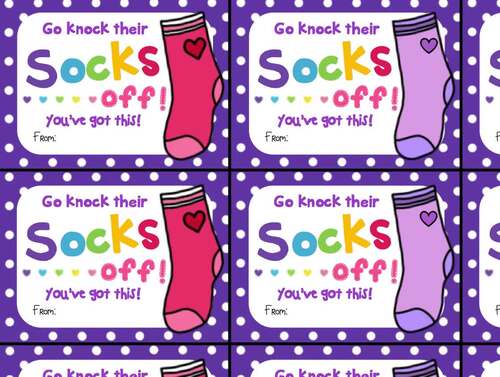 Cute Socks Testing (Competition) Gift Tag- Go knock their Socks off ...
