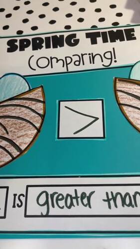 Spring Comparing Numbers Math Craft by The Teaching Diva Corner | TPT