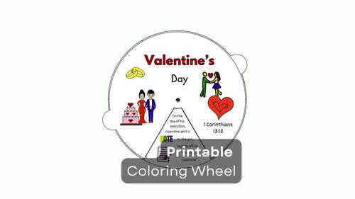 Valentine's Day Coloring Wheel, Printable Sunday School Craft, Kids ...