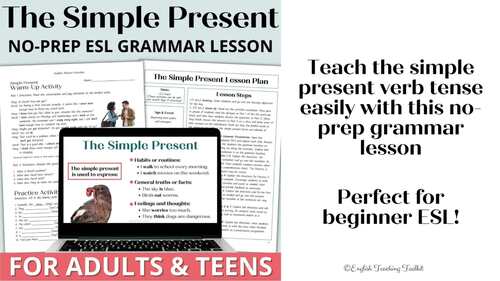 Adult ESL English Grammar Worksheets & Activities - Simple Present Verb ...