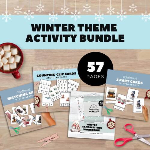 Winter Theme BUNDLE: Handwriting Practice, 3-Part Cards, Counting ...