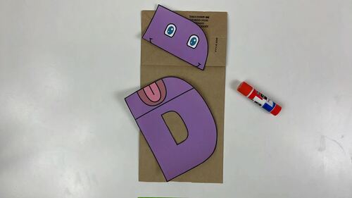 Letter D Alphabet Puppet Craft & Speech Therapy Lesson Plans w/ Visual ...