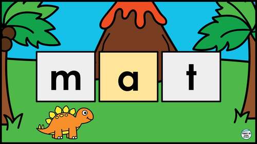 Dinosaur CVC Digital Phonics | Blending Boards | Google Slides and ...