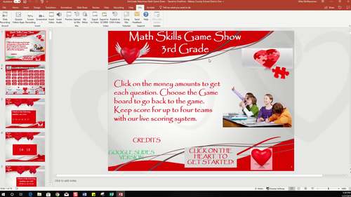 3rd Grade Valentines Math Game Show by MyPaths | TPT