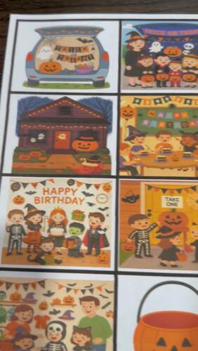 15 Pec Halloweeen, Communication Picture flash Card therapy black Page ...