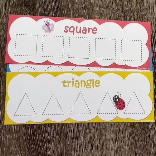 2D Shapes Tracing Activity Cards, Shape Traceable, Learning Shapes ...