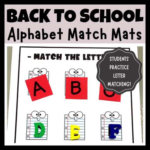 Back to School Alphabet Match Mats by Create 25 Printables | TPT