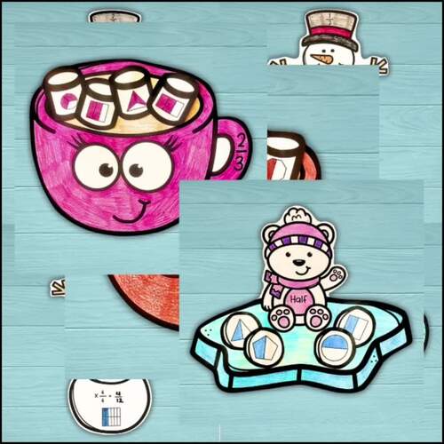 Hot Cocoa Math Craft | Winter Fractions & Equal Parts by Typically Techy
