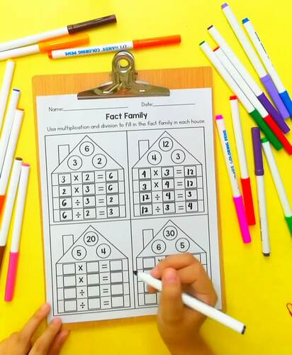 Multiplication and Division Fact Families Worksheets by The Joy in Teaching