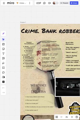 Crime Scene Investigation – Bank Robbery Detective ESL Game (B1)