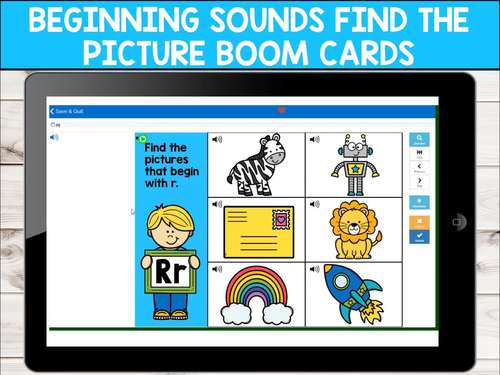 Beginning Sounds Boom Cards with Audio | Beginning Letter Sounds
