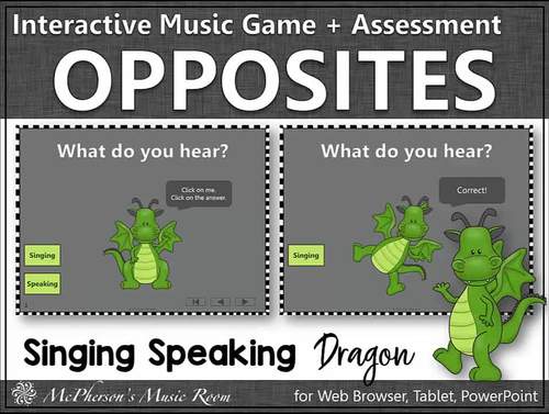 2 Voices Speaking or Singing Interactive Music Game + Assessment {Dragon}