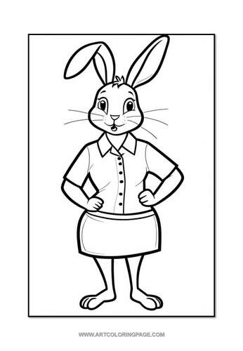 Coloring Page Bunny Vol 5: For Kids Coloring Pages Rabbit at Work