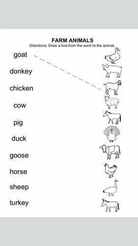 ENGLISH VOCABULARY FARM ANIMALS PRINTABLE ACTIVITIES PACKET | TPT