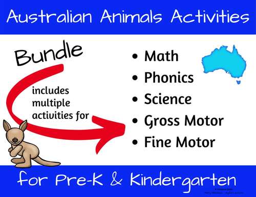 Animals of Australia Activities BUNDLE - Math, Phonics, Science, Gross ...